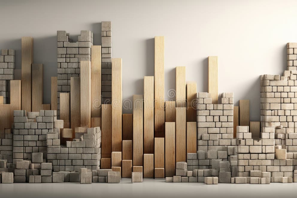 Economic Data Represented As a Fortress Wall Showcasing Various Bar ...