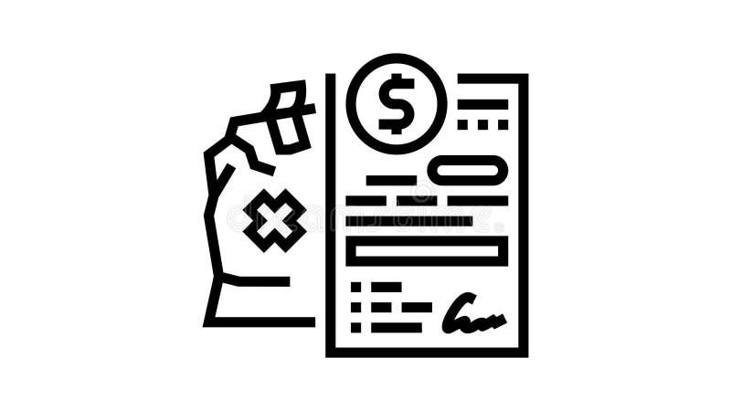 Compensation Broken or Lost Parcel Line Icon Animation Stock Video ...