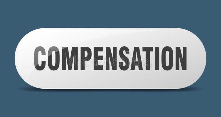 Compensation Button. Sticker. Banner. Rounded Glass Sign Stock Vector ...