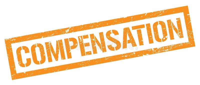 COMPENSATION Orange Grungy Rectangle Stamp Stock Illustration ...