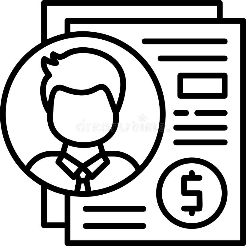 Compensation Outline Vector Icon Stock Vector - Illustration of flat ...