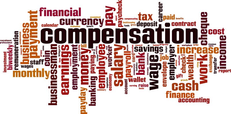 Compensation word cloud stock vector. Illustration of cost - 270508426
