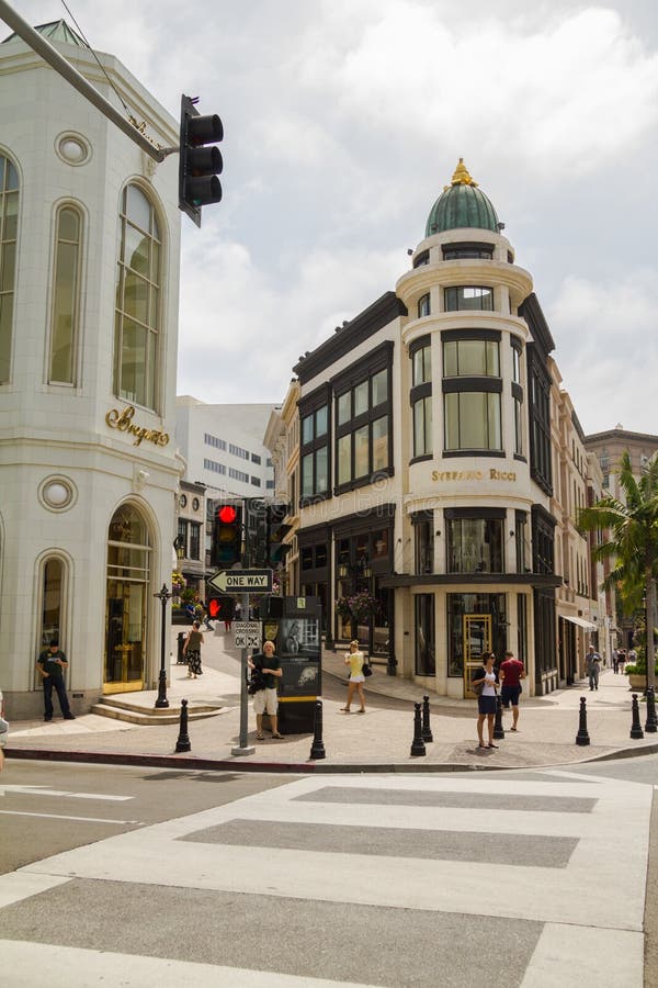 Rodeo Drive Famoso in Beverly Hills, Los Angeles Immagine Stock ...