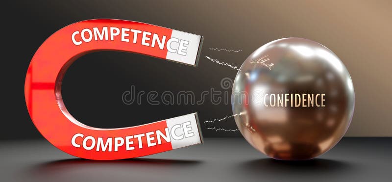 Competence Attracts Confidence. a Metaphor Showing Competence As a Big ...