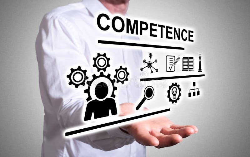 Competence Concept Above a Human Hand Stock Illustration - Illustration ...