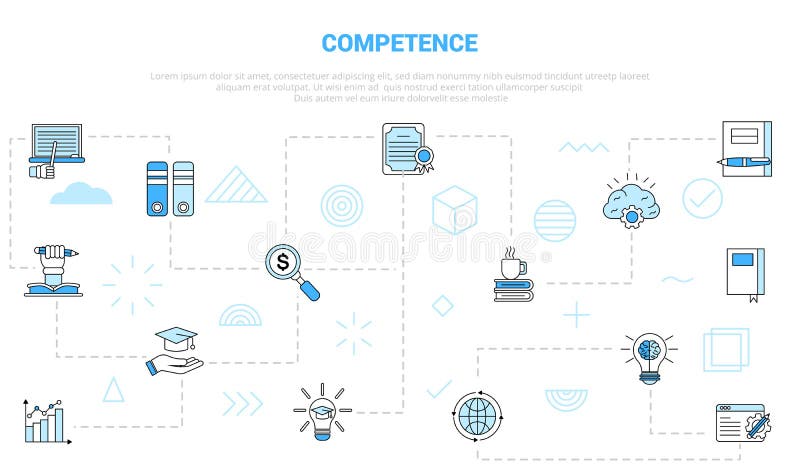 Competence Concept with Icon Set Template Banner with Modern Blue Color ...