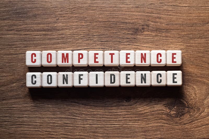 Competence Confidence - Word Concept on Building Blocks, Text Stock ...