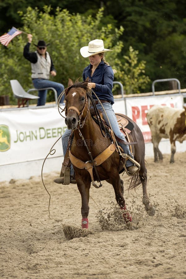 Competencia Del Rodeo En Roping Del Rancho Foto editorial - Imagen de ...
