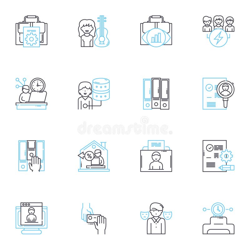Aptitude Advancement Line Icons Collection. Potential, Aptitude, Skill ...