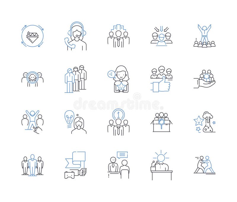 Competency Mapping Line Icons Collection. Skills, Proficiency ...