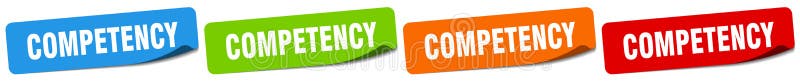 Competency Sticker. Competency Sticker Set on White Background Stock ...