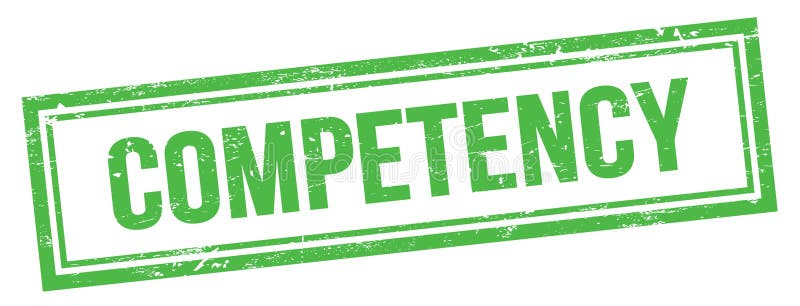 COMPETENCY Text on Green Grungy Vintage Stamp Stock Illustration ...