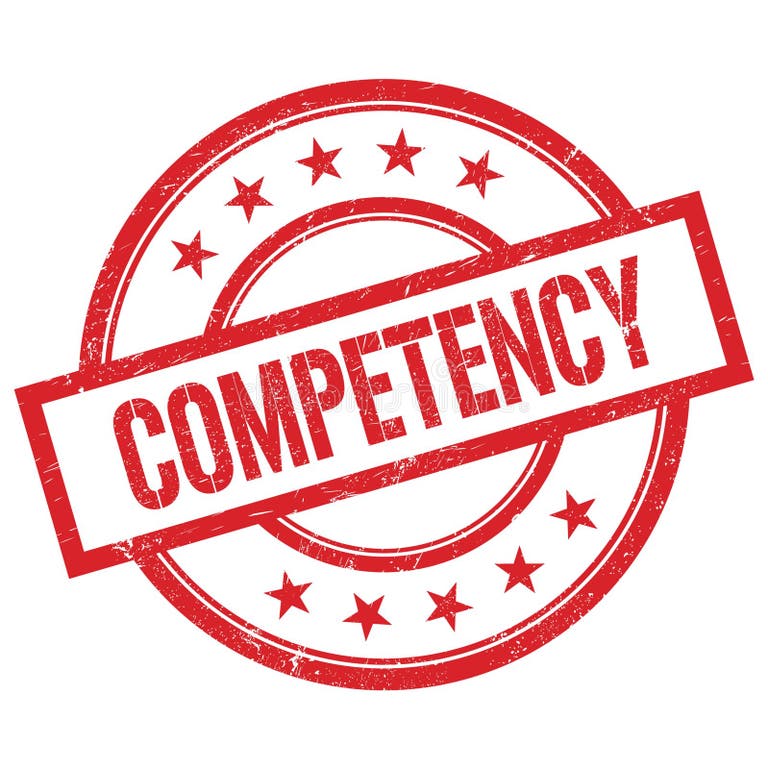 COMPETENCY Text Written on Red Vintage Round Stamp Stock Illustration ...