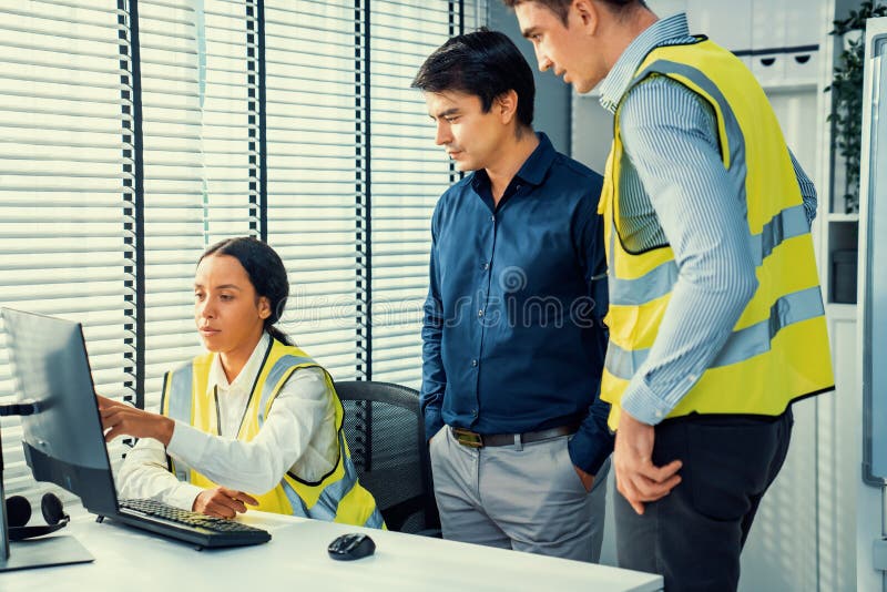 Competent Engineers Create Blueprints and Plans and Present Them To ...