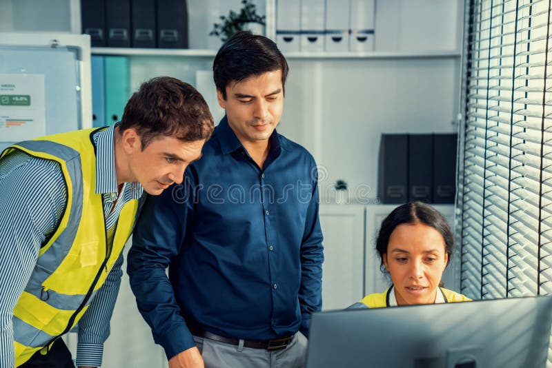 Competent Engineers Create Blueprints and Plans and Present Them To ...