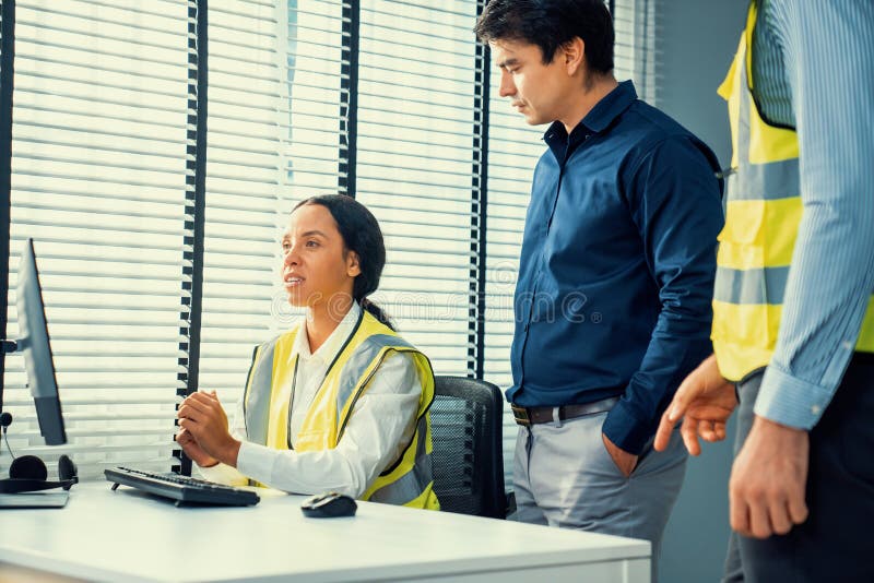 Competent Engineers Create Blueprints and Plans and Present Them To ...