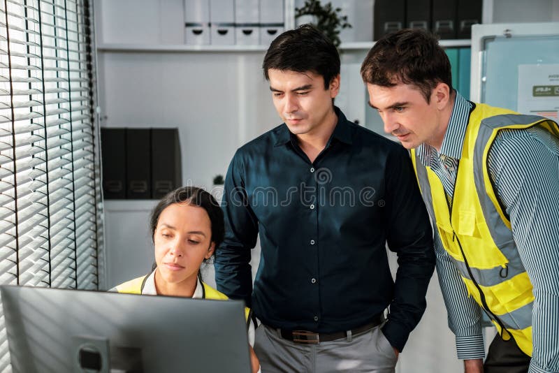 Competent Engineers Create Blueprints and Plans and Present Them To ...