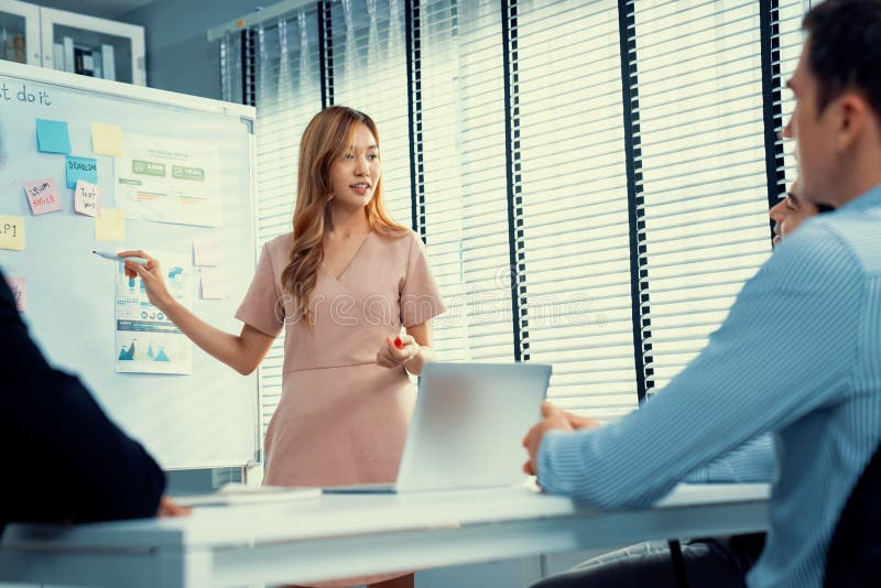 Competent Office Workers from Various Nationalities in the Meeting Room ...