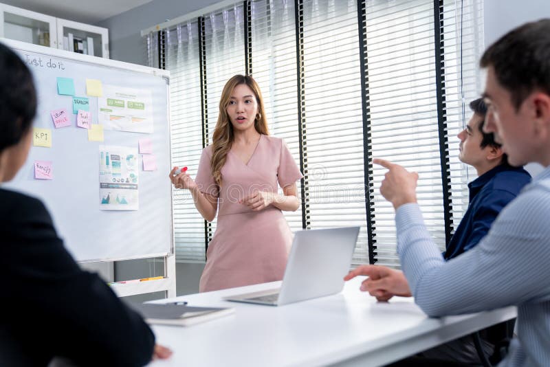 Competent Office Workers from Various Nationalities in the Meeting Room ...