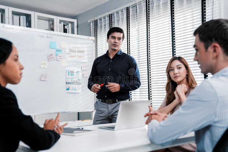 Competent Office Workers from Various Nationalities in the Meeting Room ...
