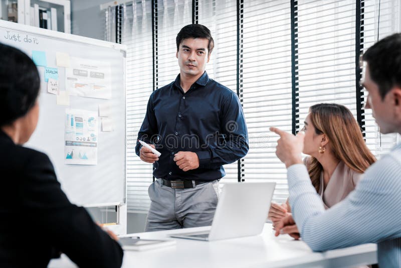 Competent Office Workers from Various Nationalities in the Meeting Room ...