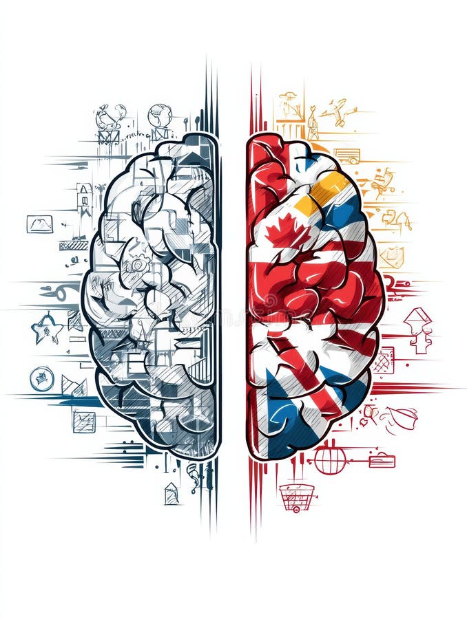 Competing Halves of AI Brain Models Showcase National Logos ...