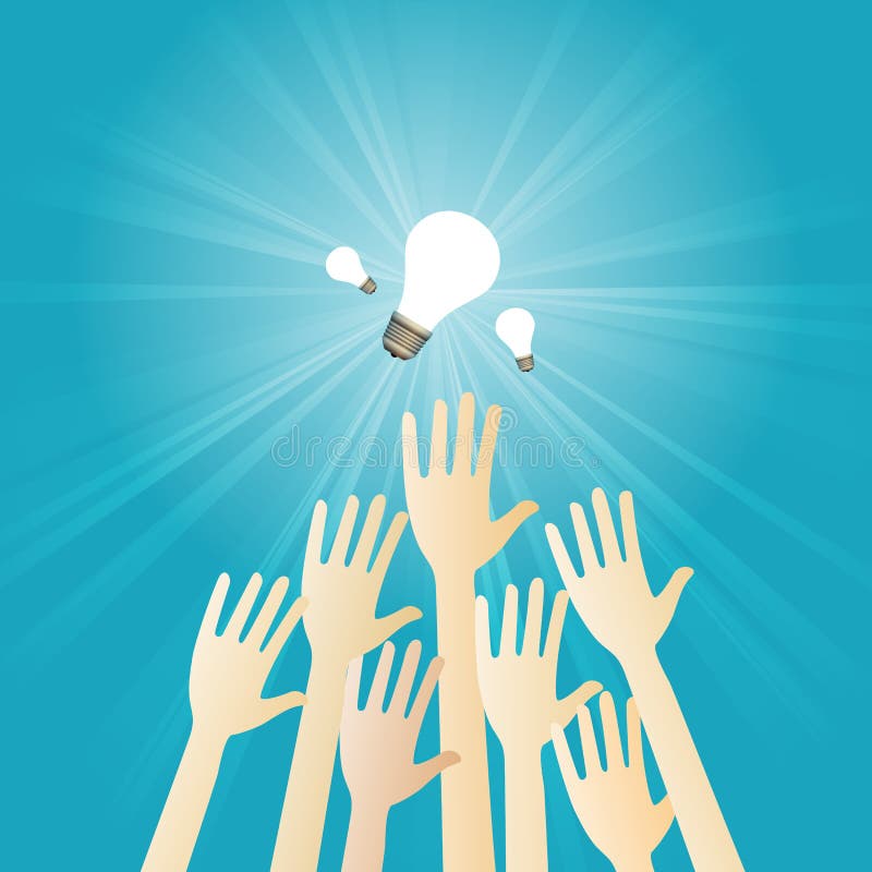 Competing for Ideas stock vector. Illustration of hand - 36105118