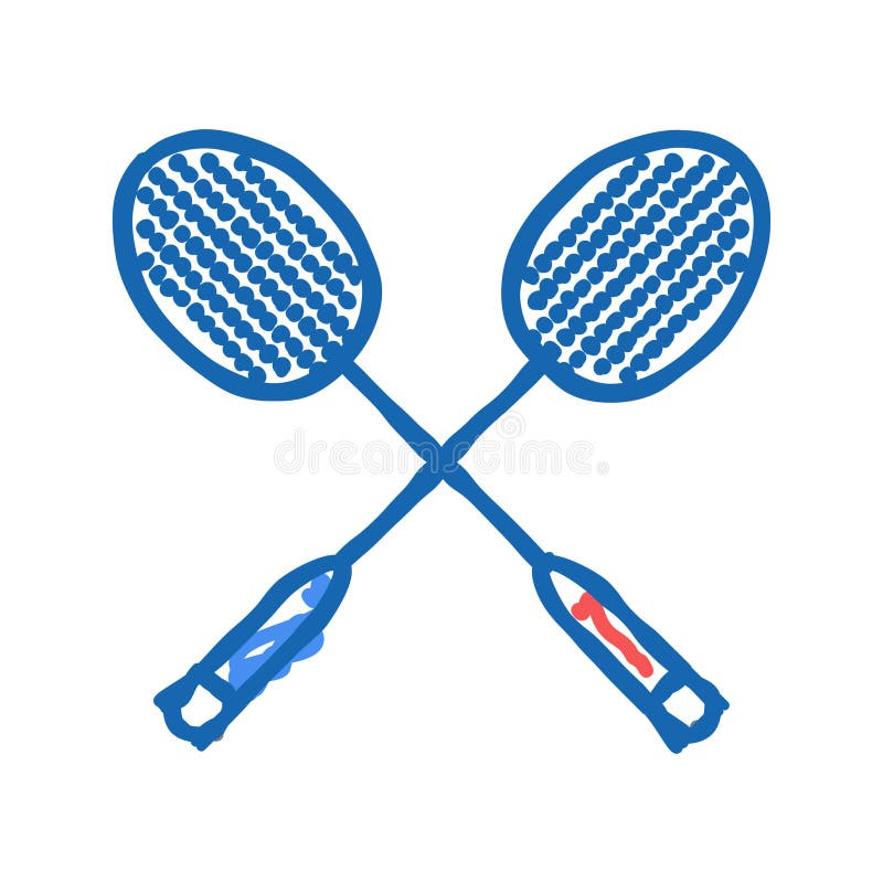 Competition Badminton Icon Doodle Illustration Stock Vector ...
