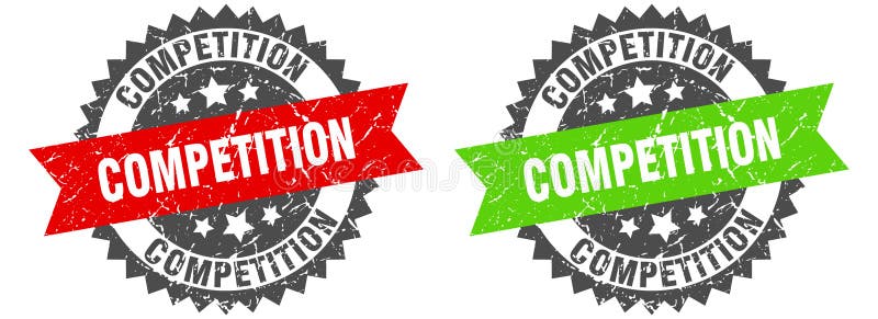 Competition Band Sign. Competition Grunge Stamp Set Stock Vector ...