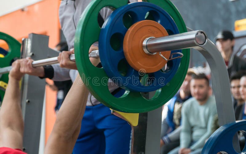 Competition Bench Press Bar Editorial Photography - Image of strength ...