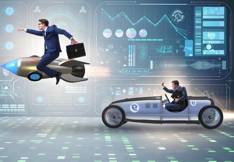 Competition Concept with Business People Competing Stock Illustration ...