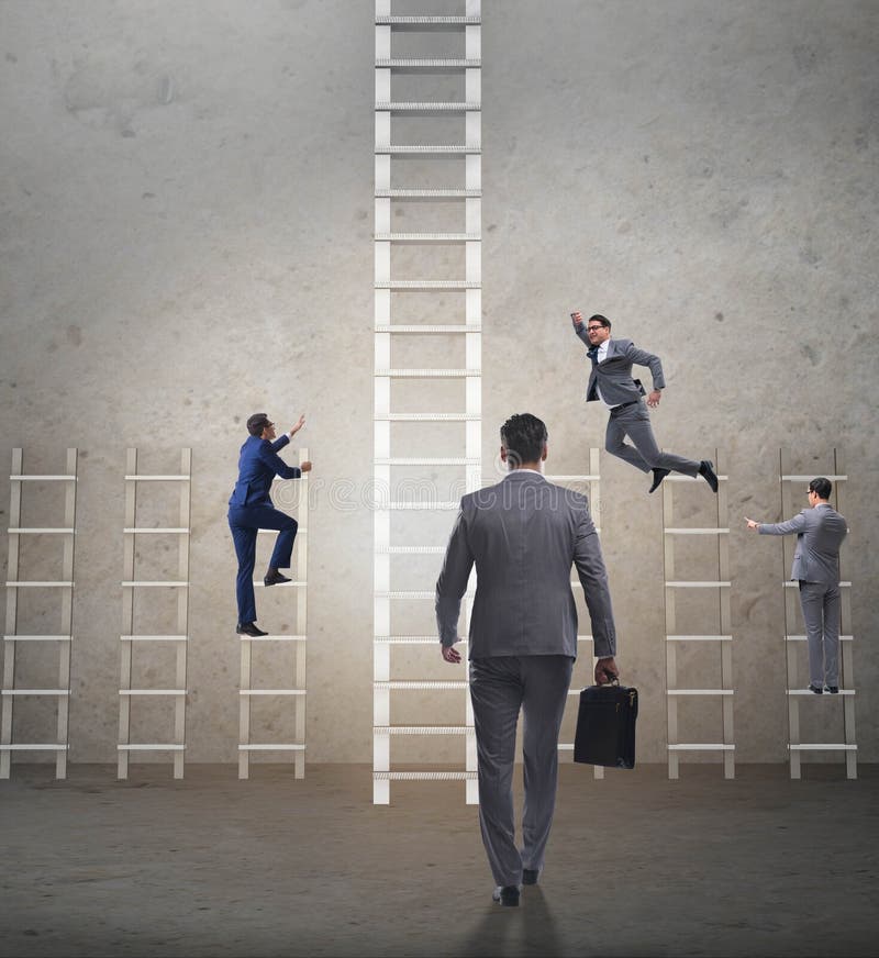 Competition Concept with Businessman Beating Competitors Stock Photo ...