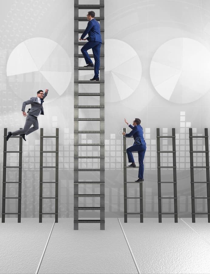 Competition Concept with Businessman Beating Competitors Stock Photo ...