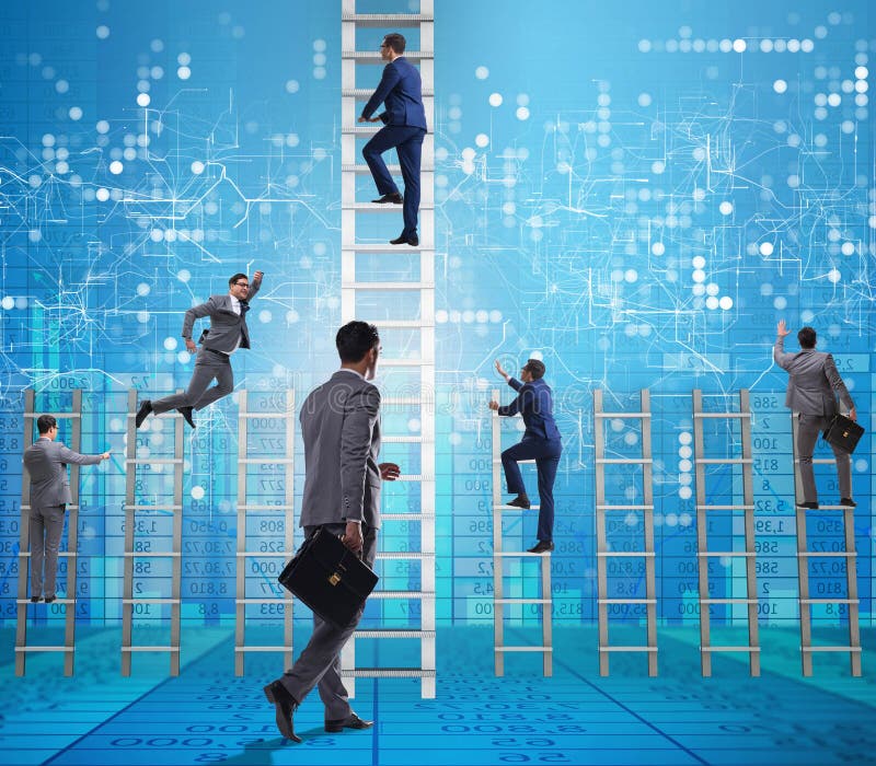 Competition Concept with Businessman Beating Competitors Stock Image ...