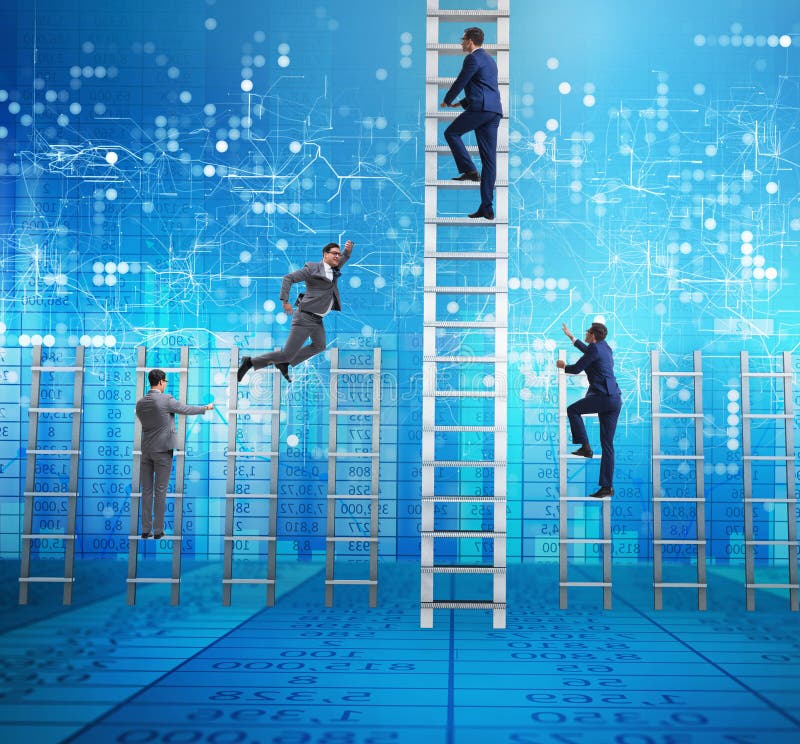 Competition Concept with Businessman Beating Competitors Stock Image ...