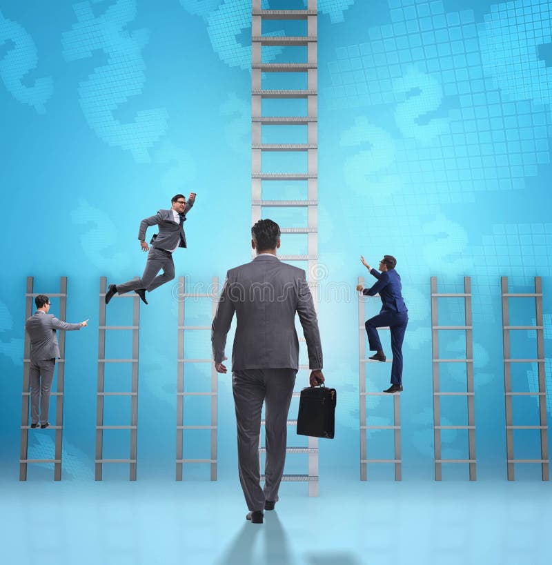 Competition Concept with Businessman Beating Competitors Stock Image ...