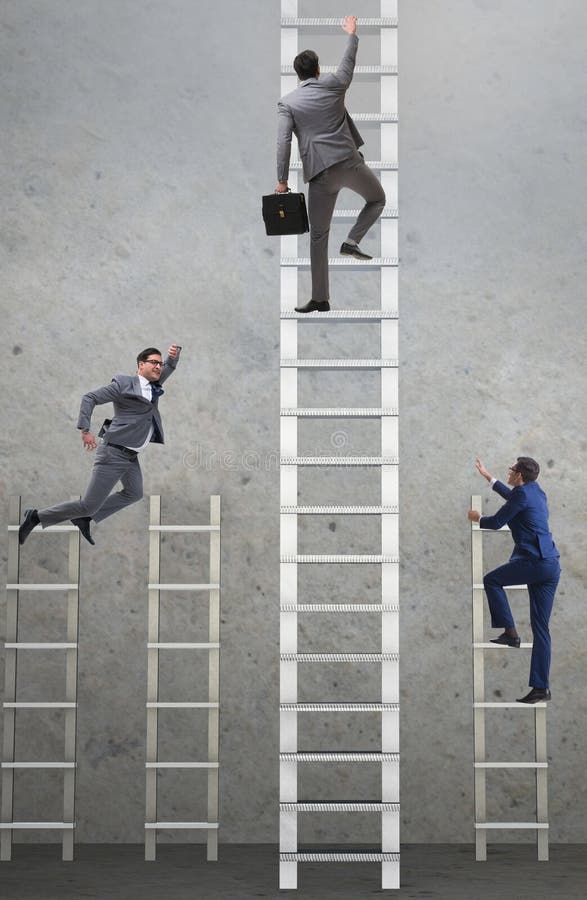 Competition Concept with Businessman Beating Competitors Stock Photo ...