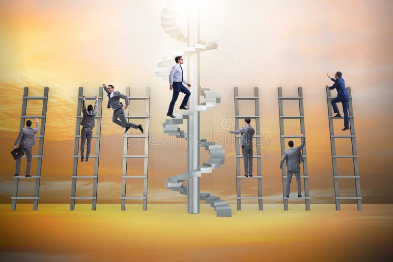 The Competition Concept with Businessman Beating Competitors Stock ...