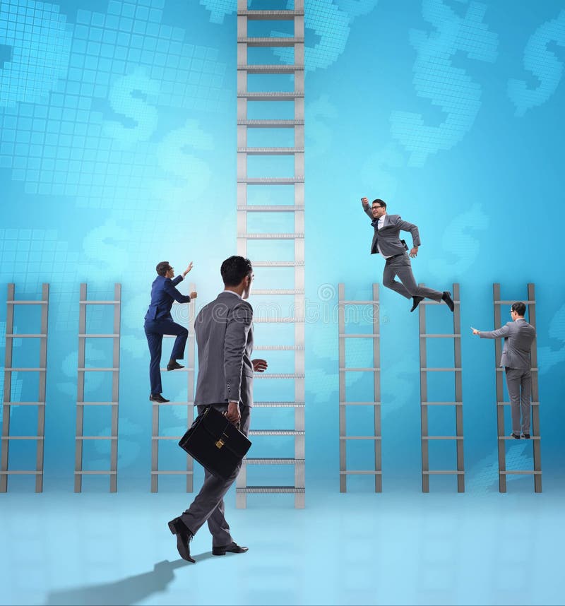 Competition Concept with Businessman Beating Competitors Stock Image ...