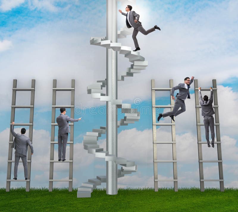 Competition Concept with Businessman Beating Competitors Stock ...