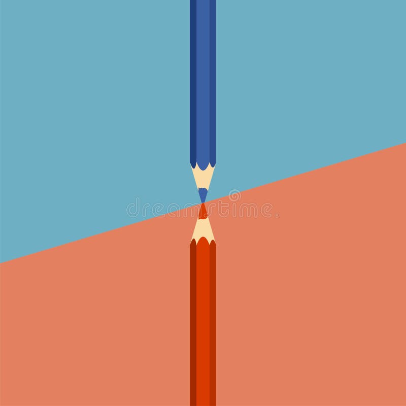 Competition Concept. Leadership. Red and Blue Pencils Stock ...