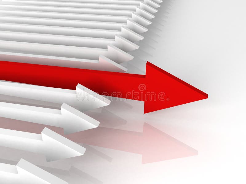 Competition Concept. Leading Red Arrow Stock Illustration ...