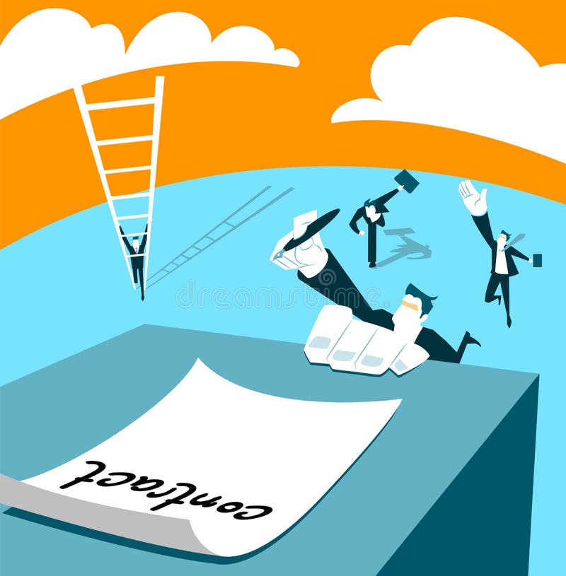 Competition for the Contract Stock Vector - Illustration of jump ...