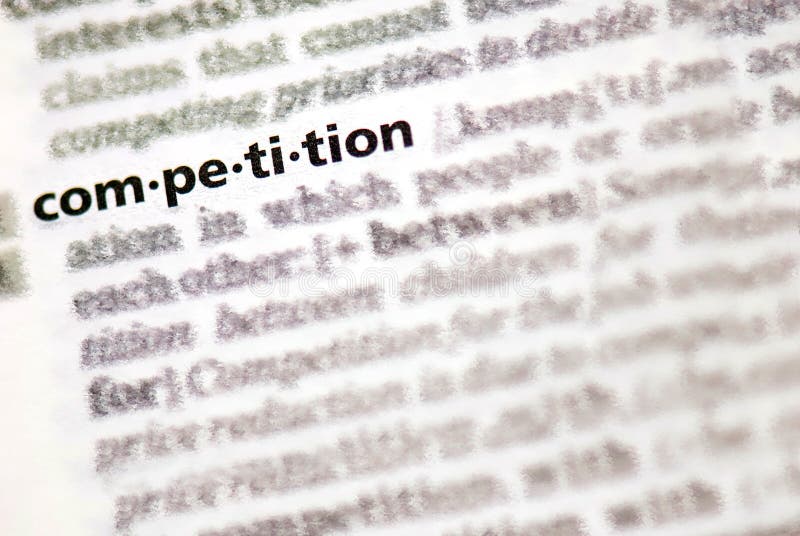 Competition Definition in Close-up Stock Photo - Image of advance ...