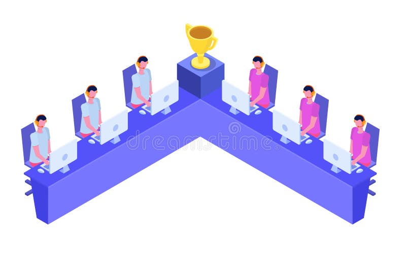Competition E-sport or Cybersport Computer Gaming Isometric Concept ...