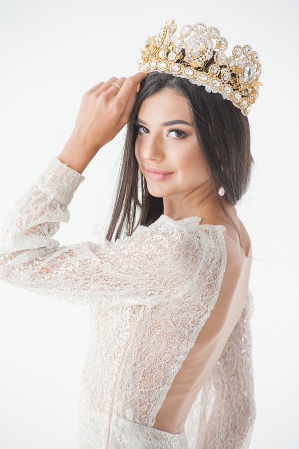 The Winner of the Miss Contest. Stock Photo - Image of gown, hair ...