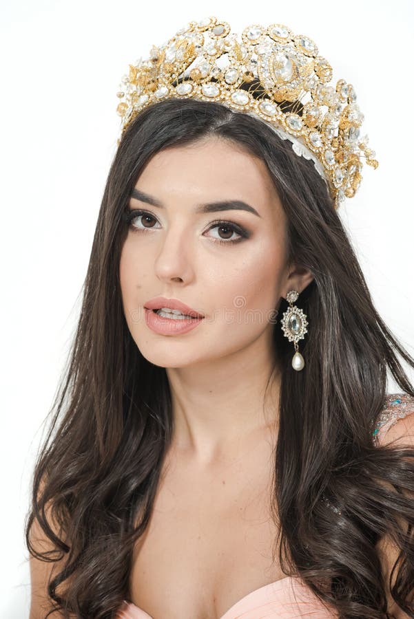 The Winner of the Miss Contest. Stock Image - Image of girl, isolated ...