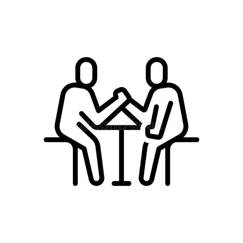 Black Line Icon for Competition, Contest and Challenge Stock ...