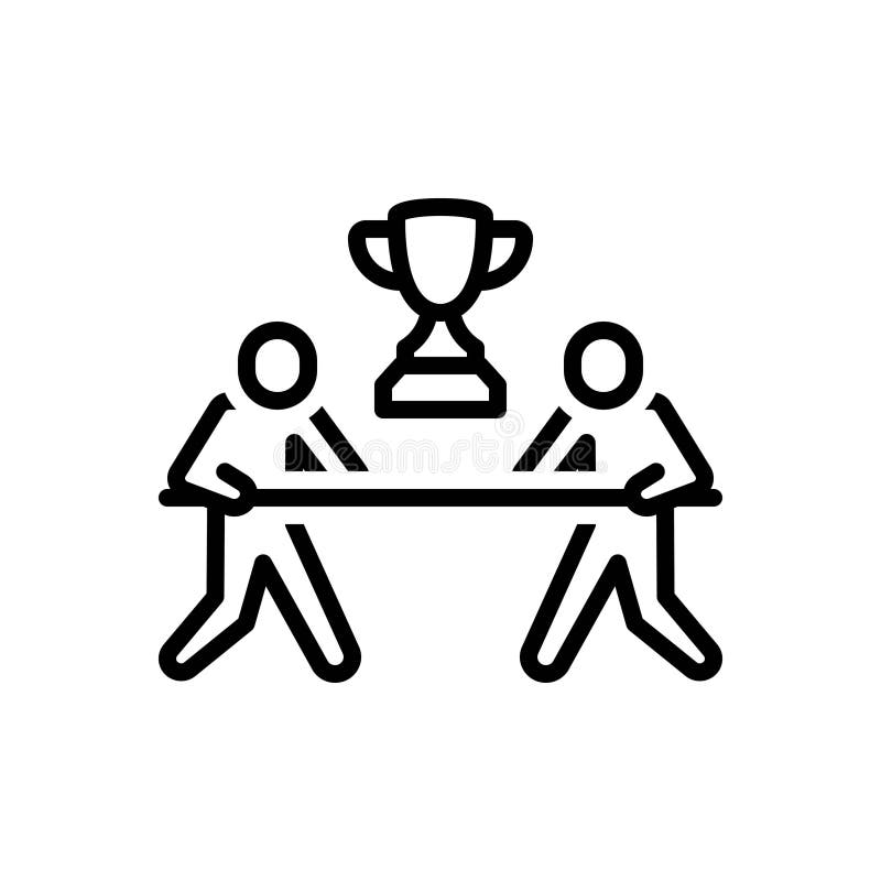 Black Line Icon for Competition, Rivalry and Match Stock Vector ...