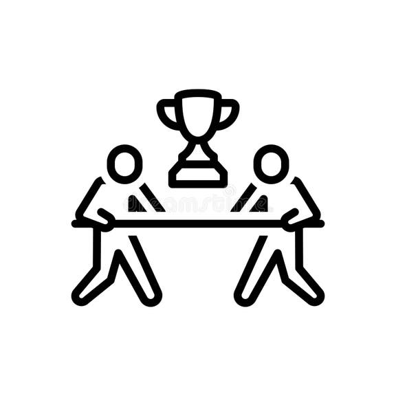 Black Line Icon for Competition, Rivalry and Match Stock Vector ...